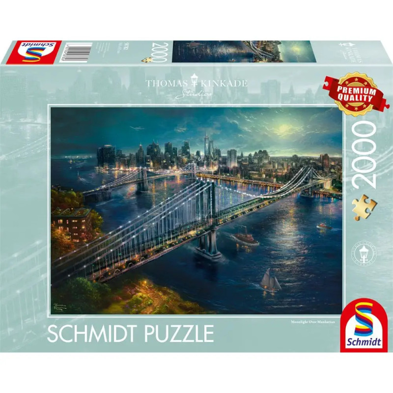 Schmidt Spiele Thomas Kinkade Puzzle: Mond über Manhattan 2000 Teile ...